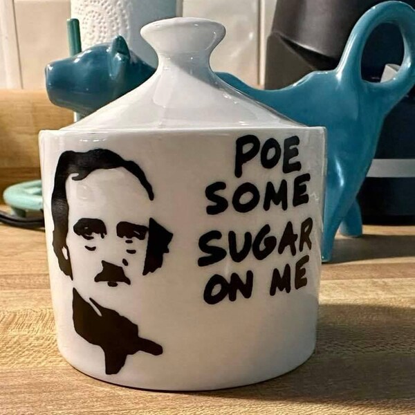 Edgar Allan Poe Sugar Bowl: Upcycled Funny Gift for Reader - Etsy