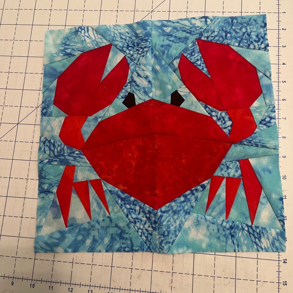 Crab Quilt Block Pattern, PDF Pattern Instant Download, Nautical Quilt ...
