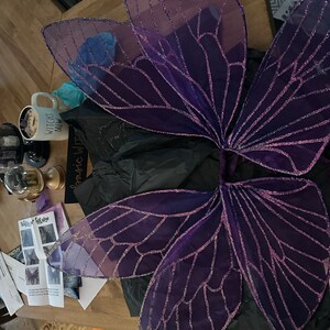Purple and Black Gothic Vampire Bat Adult Fairy Wings Perfect for Dark ...