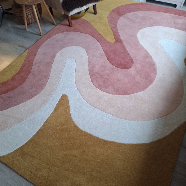 Hand Tufted Modern Stem Area Rug 100 % Woolen Large Area Rug Green ...