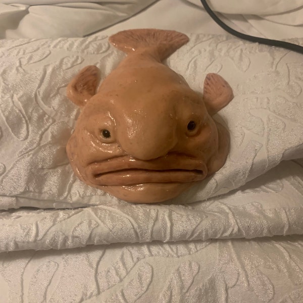 Platinum Silicone Blobfish Prop Cool Desk Item Gift Handmade Realistic ...