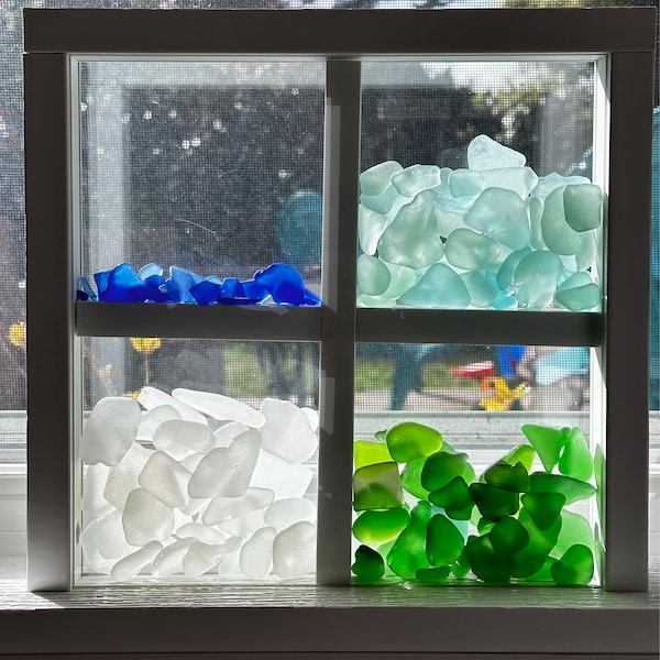 Dreamcatcher Stand up Sea and Beach Glass Display Window With Dividers ...