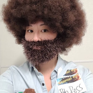 Fuzzy Beard in WHITE Hand Crochet, Beard and Mustache Only Use With Any ...