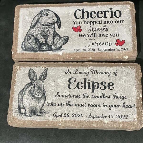 Lop Rabbit Memorial Stone. Lop Eared Rabbit. Bunny. Personalized 8x4 ...