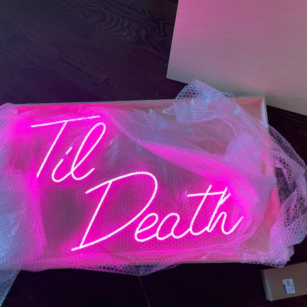 Til Death Neon Sign, Neon Sign Wedding, Custom Wedding Neon Sign ...
