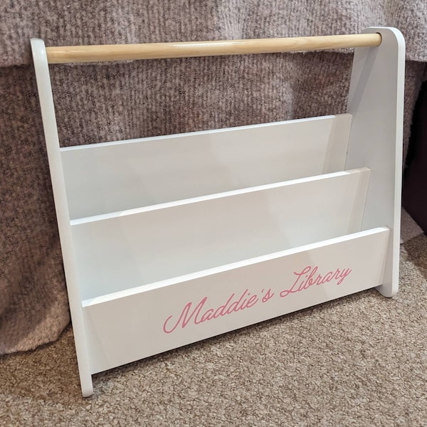 Personalised Childrens Book Caddy Case, Bookshelf, 1st Birthday. Gift ...