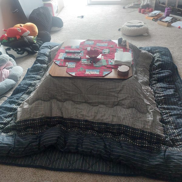 Kotatsu Futon & Mat Set Fluffy Premium Cotton Blanket Table Square ...