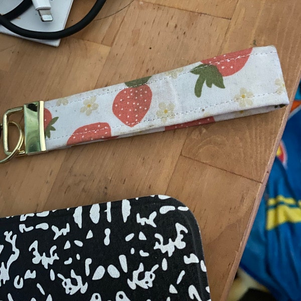 Checkered Keychain Wristlet Keyfob Fabric Key Wristlet Car Key ...