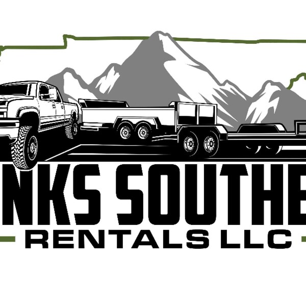 Pickup, Dump Trailer and Excavator Logo, Dump Trailer Rental Logo ...