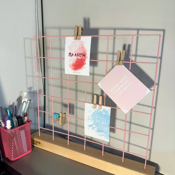Wire Wall Grid, Mood Board, Photo Frame, Wire Memo Board, Metal Grid ...