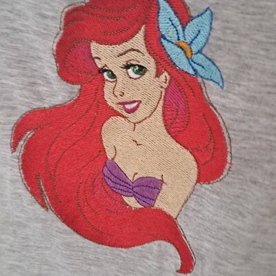 Ariel the Little Mermaid Embroidery Design, Ariel Embroidery Design ...