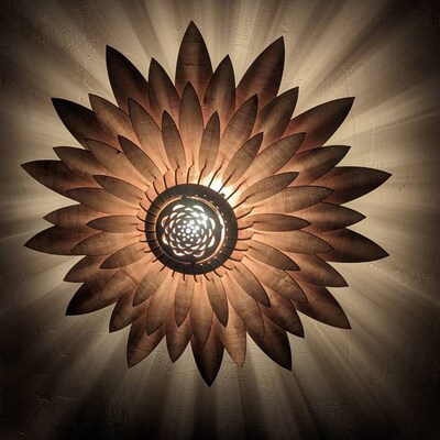 Wood Flower Ceiling Light DAISY Pendant Light Fixture Wood - Etsy