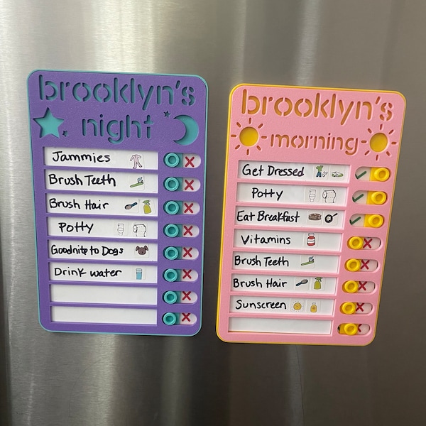 Sliding Routine Chart, Chore Chart, Daily Checklist, Kids Daily Tasks ...