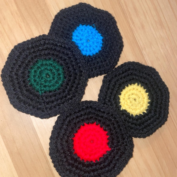 Record Set Crochet Pattern for Record Coasters Easy Crochet Pattern for ...