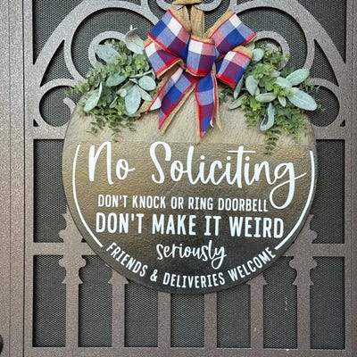 Front Door Decor Funny Door Sign Welcome Just Kidding Please Go Home ...