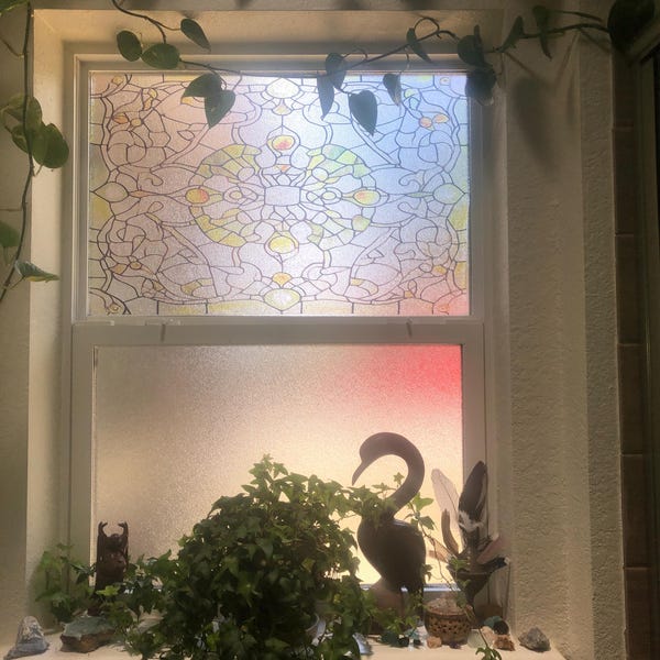 Custom Size Frosted Stained Glass Window Film – Decorative Privacy ...