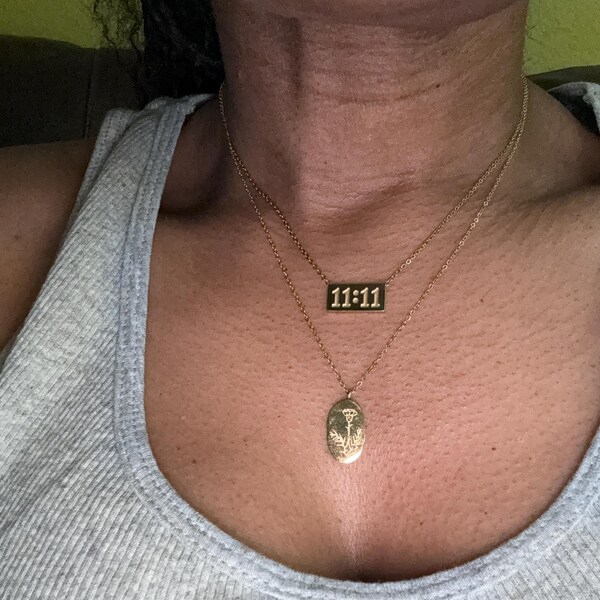 Gold Angel Number 11:11 Necklace 18k Gold 1111 Angel Number Pendant ...