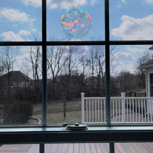 Cat Rainbow Maker Window Decal, Celestial Cat Suncatcher Decal, Cat ...