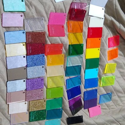 Acrylic Sample Kits Translucent, Transparent, Mirror, Glitter, Frost ...