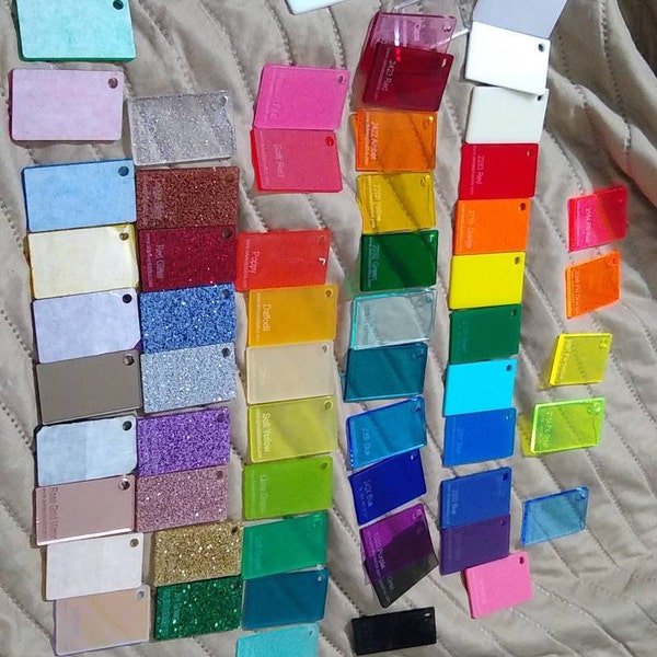 Acrylic Sample Kits - Translucent, Transparent, Mirror, Glitter, Frost ...