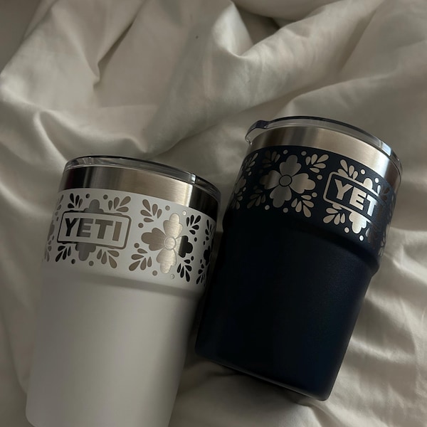 Personalized Floral Design Yeti 20oz Rambler Tumbler 360 Degree ...