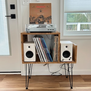 Minimalist Mid Century Modern Vinyl Record Stand/turntable Stand/record ...