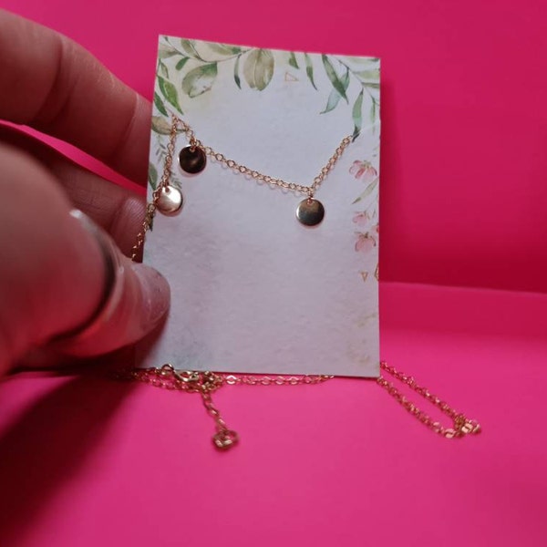 Tiny Discs Necklace, Dainty Gold Necklace in 14k Gold Filled, Choker ...