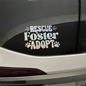 Rescue Foster Adopt, Vinyl Car Sticker, Decal for Water Bottle, Laptop ...