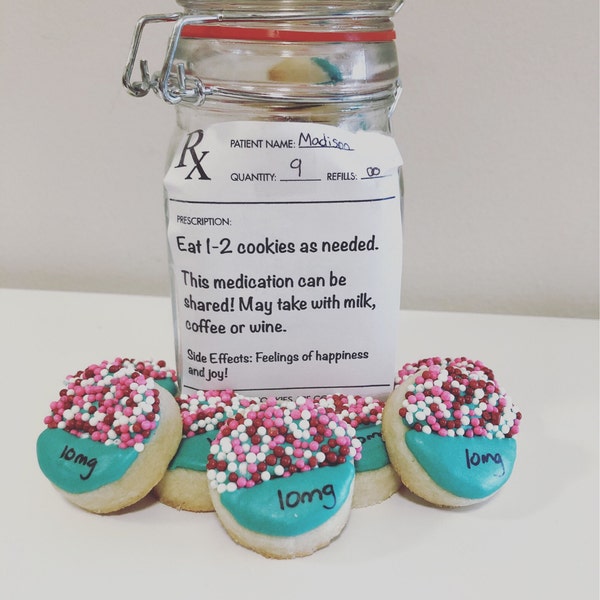 Printable Rx Label for Cookie "prescription" Jar - 3" X 4" Cookie Rx ...