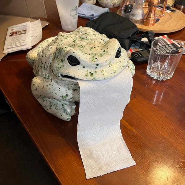 CUSTOM Painted Ceramic Arnel Toad Toilet Paper Holder LARGE - Etsy
