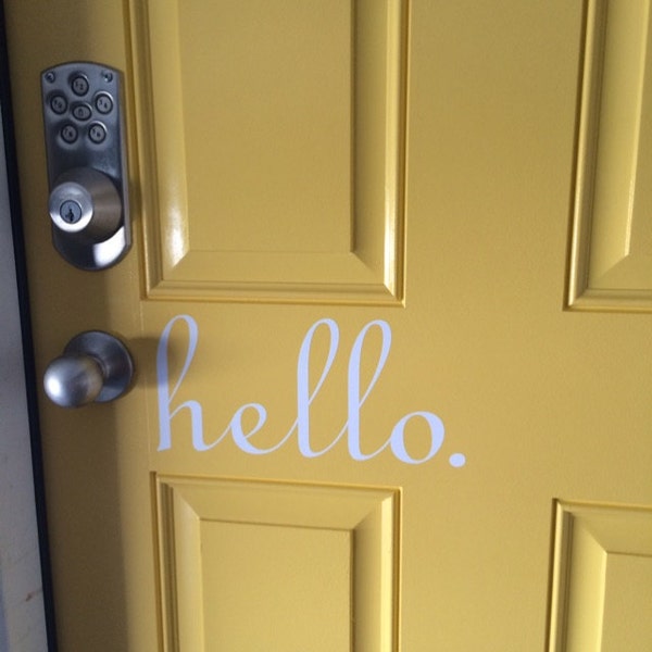 2 Hello Door Decal 11 X 5 Vinyl Letters Custom DIY & Save White Black ...