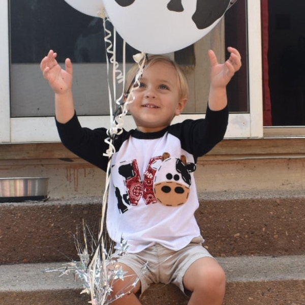 2nd Barnyard Birthday Shirt, Two Cow ,horse, 2nd Birthday Raglan T ...