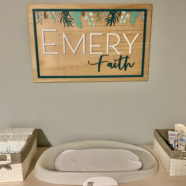 Custom Wood Name Sign: Hanging Branches Nursery Decor - Etsy