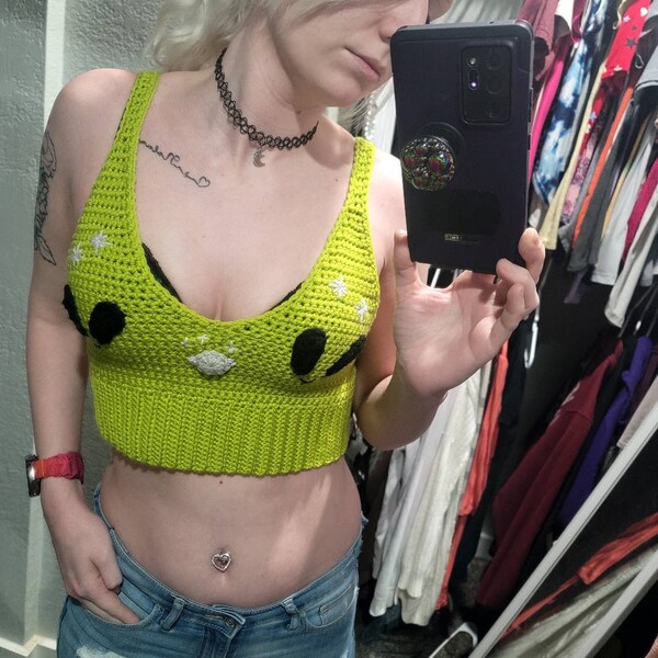 Crochet Alien Crop Top, Bralette - Etsy
