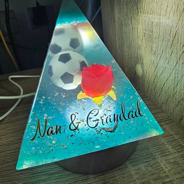 Custom RESIN MEMORIAL PYRAMID// Eco Resin Pyramid, Cremains Memorial ...