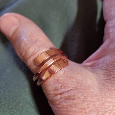 Pure Copper Band Ring, Hammered Design Ring, Ring for Women or Men Ring ...