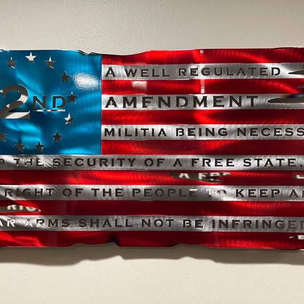 Second Amendment Flag, 2A American Flag, Metal Flag, Metal Wall Decor ...