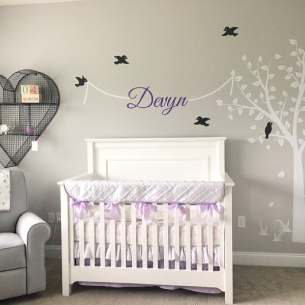 Nursery Wall Decal With Name Decal. Elegant Garden Tree Nursery Wall ...