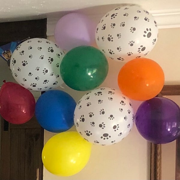 Paw Print Balloons, Dog Party, Birthday Party Balloons Paw Patrol Decor ...