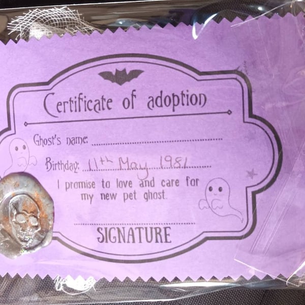 Adopt a Ghost Halloween Ghost Adoption Adopt a Pet Ghost Pet Ghost ...