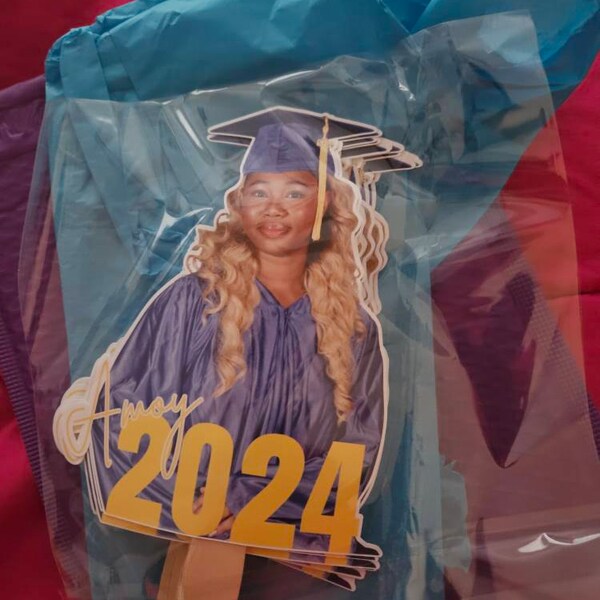 Custom Graduation Photo Fan| Personalized Graduation Fan| Grad Paddle ...