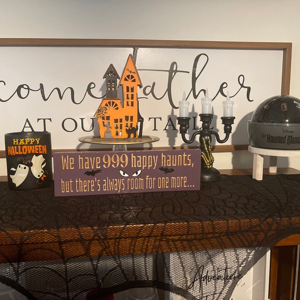 999 Happy Haunts Halloween Haunted Mansion Decoration for Above Door or ...