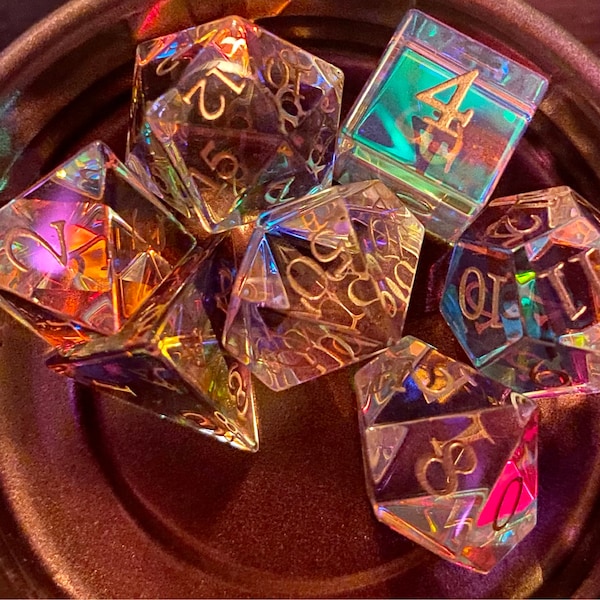 Prismatic Glass Dice Set - Etsy