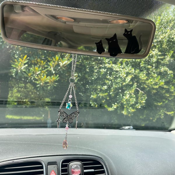 Gold Cross With Flowers Car Rear View Mirror Charm, Car Accessory ...