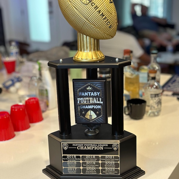 15" Gold Cup Perpetual Fantasy Football Trophy | Fantasy Football ...