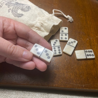 UNIQUE Medieval Bone Domino Set double Six, SCA, Creative Anachronism ...