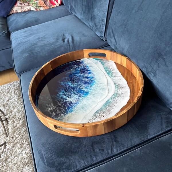 Live Edge Bath Board With Ocean Waves, Black Walnut Wood - Etsy