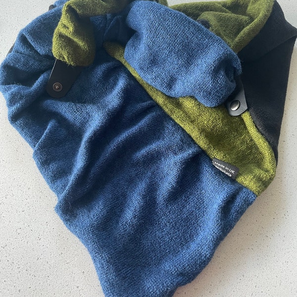 Handmade by Kata in UK Triangle Scarf Option of Black and Grey Neck ...