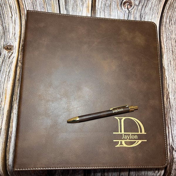 Business 3 Ring Binder, Custom Binder Cover, Engraved Binder, Vegan ...