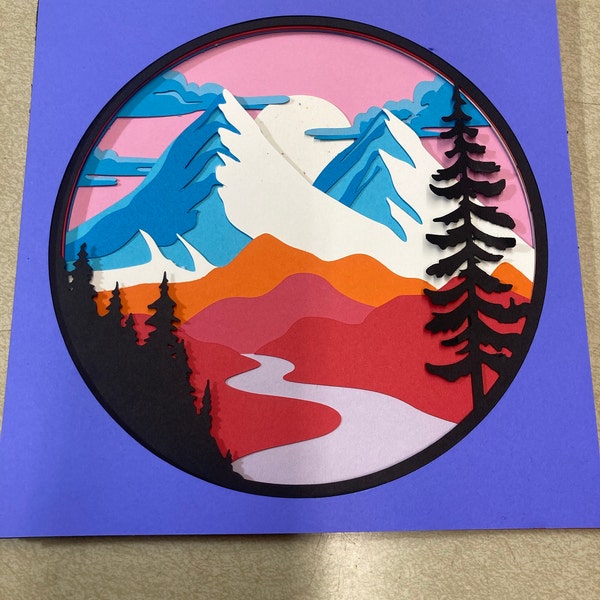 3d Mountains Svg - Shadow Box Svg, Nature Svg - Etsy